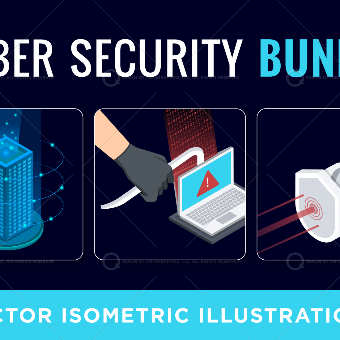 Cyber Security breach vector bundle - Queen of Infographics Security ...
