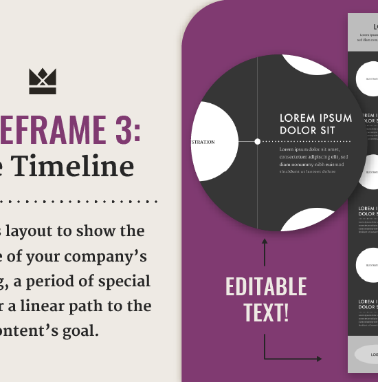 Set of 3 Editable Infographic Wireframes - Queen of Infographics