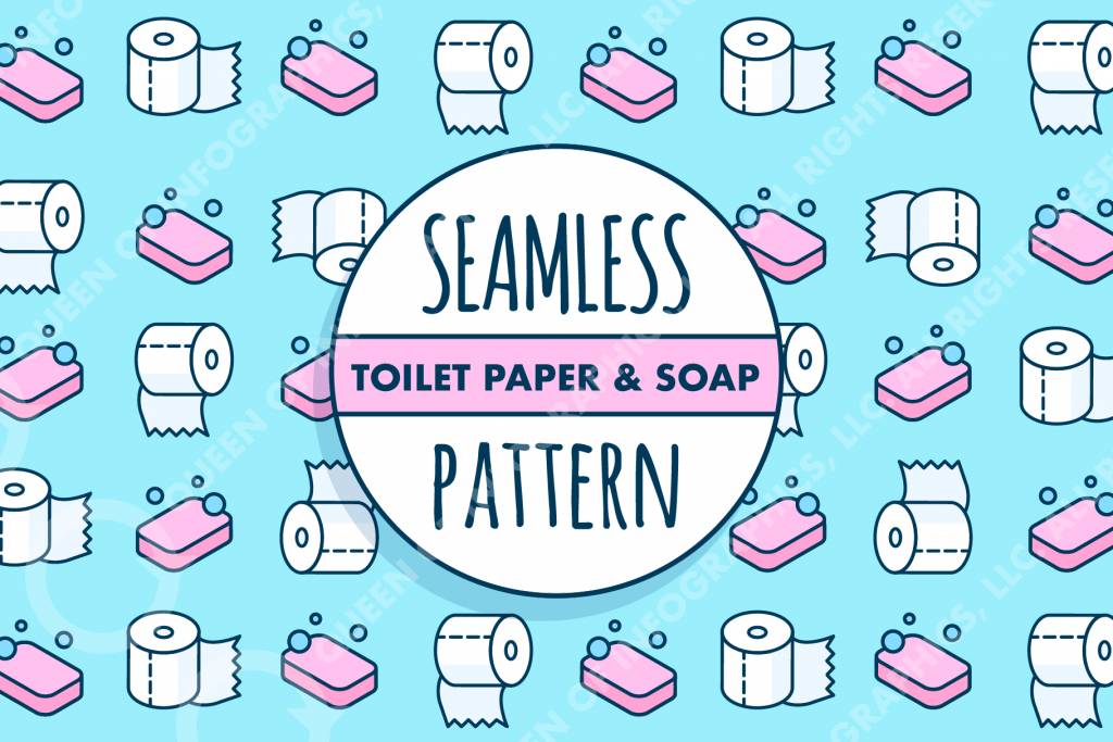 Seamless toilet paper pattern - Queen of Infographics