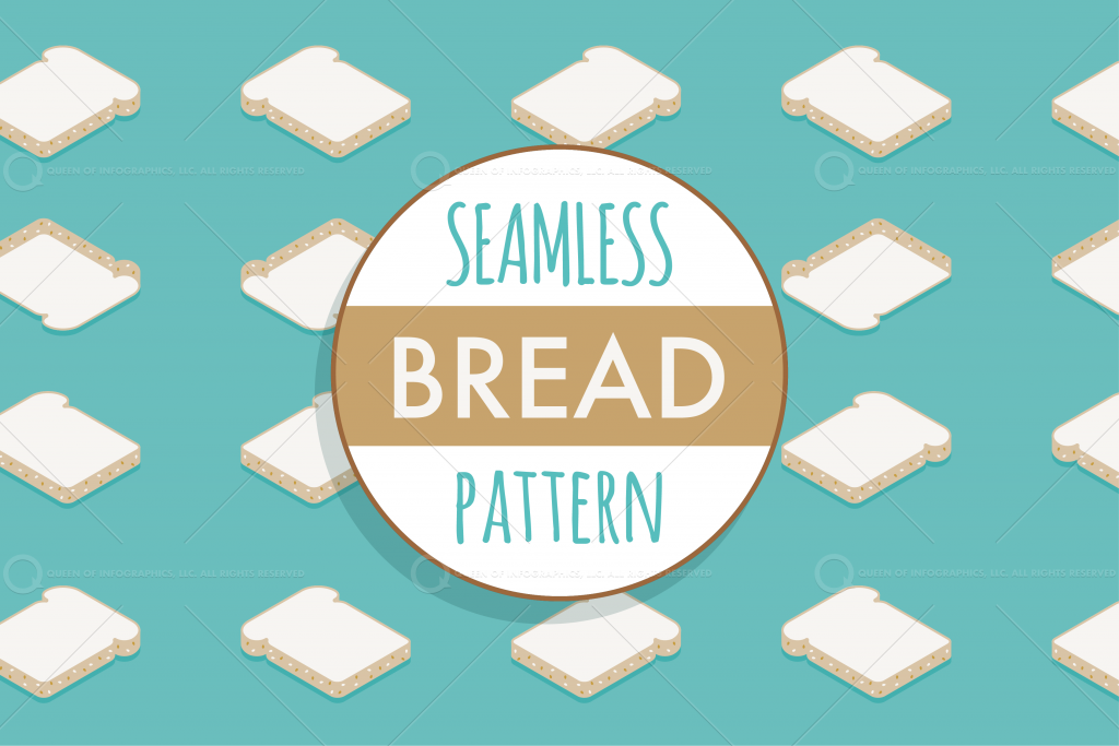 Seamless isometric bread pattern - Queen of Infographics